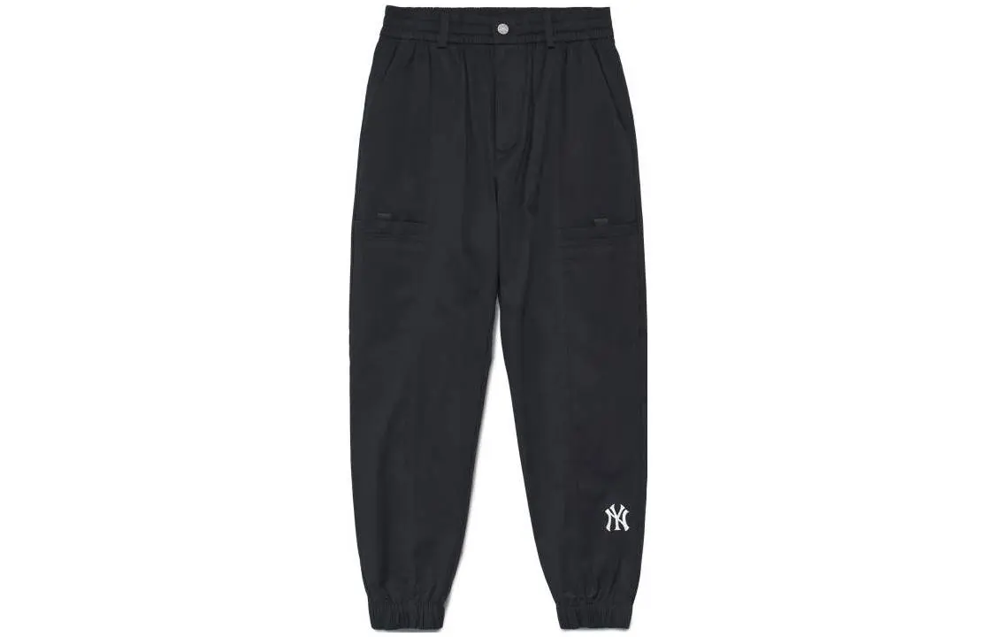 MLB New York Yankees Knitted Sweatpants Women's Black - POIZON