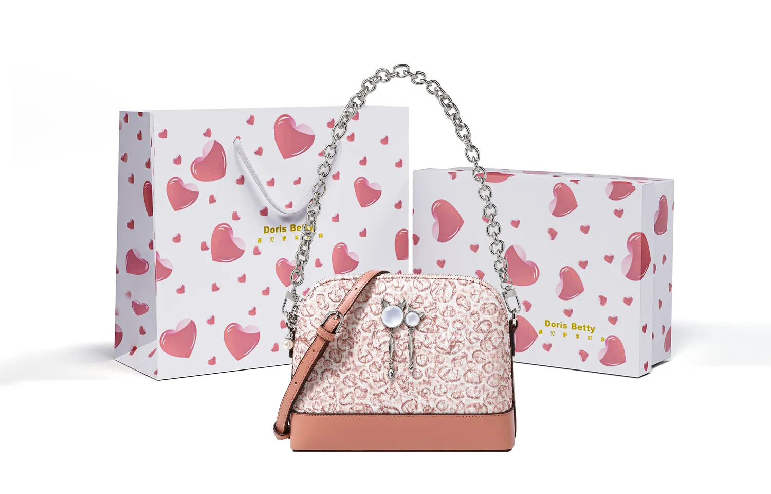 DORIS BETTY Crossbody Bag Pressed Orange Gift Box Packaging - POIZON