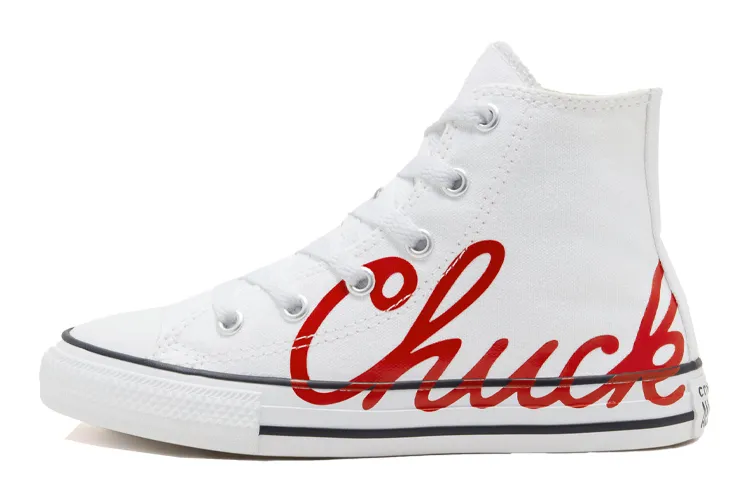 Converse Chuck Taylor All Star Hi Scripted Signature White GS - POIZON
