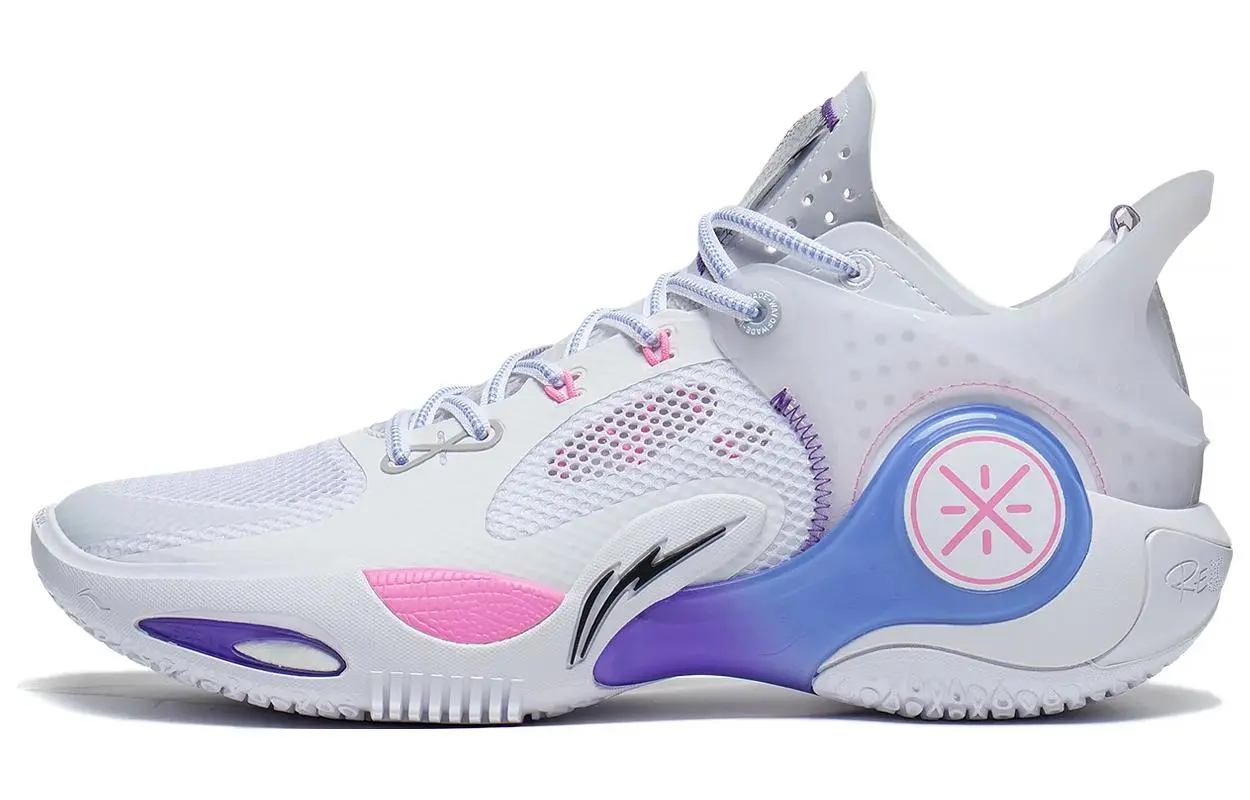 LINING Wade Fission 8 Basketball Shoes Men Low-Top White/Blue/Purple ...