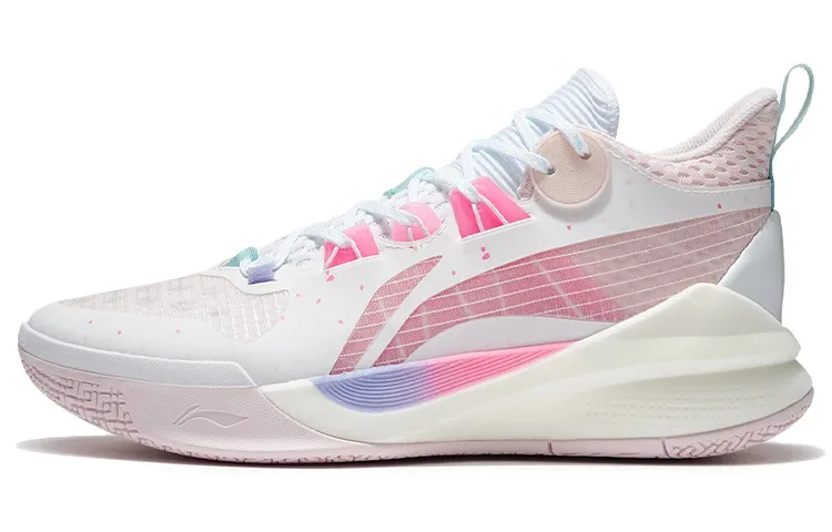 LINING Sonic 10 Team Basketball Shoes Men Low-Top White/Pink - POIZON