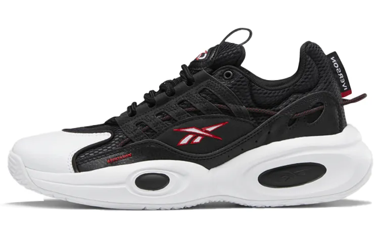 Reebok Solution Mid Black White Vector Red - POIZON