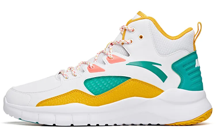ANTA Vintage Basketball Shoes Men Mid-top ANTA White/turmeric/seaweed ...