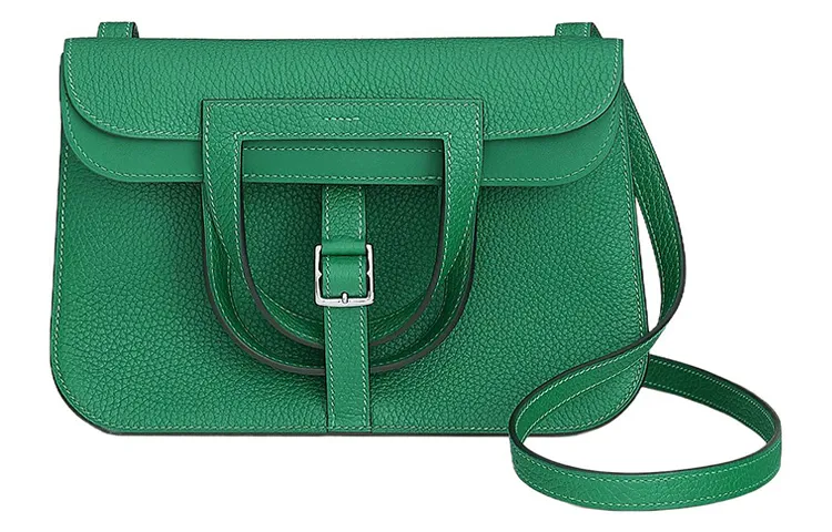 HERMES Halzan Clemence Bullock Leather Handbag Shoulder Bag Crossbody ...