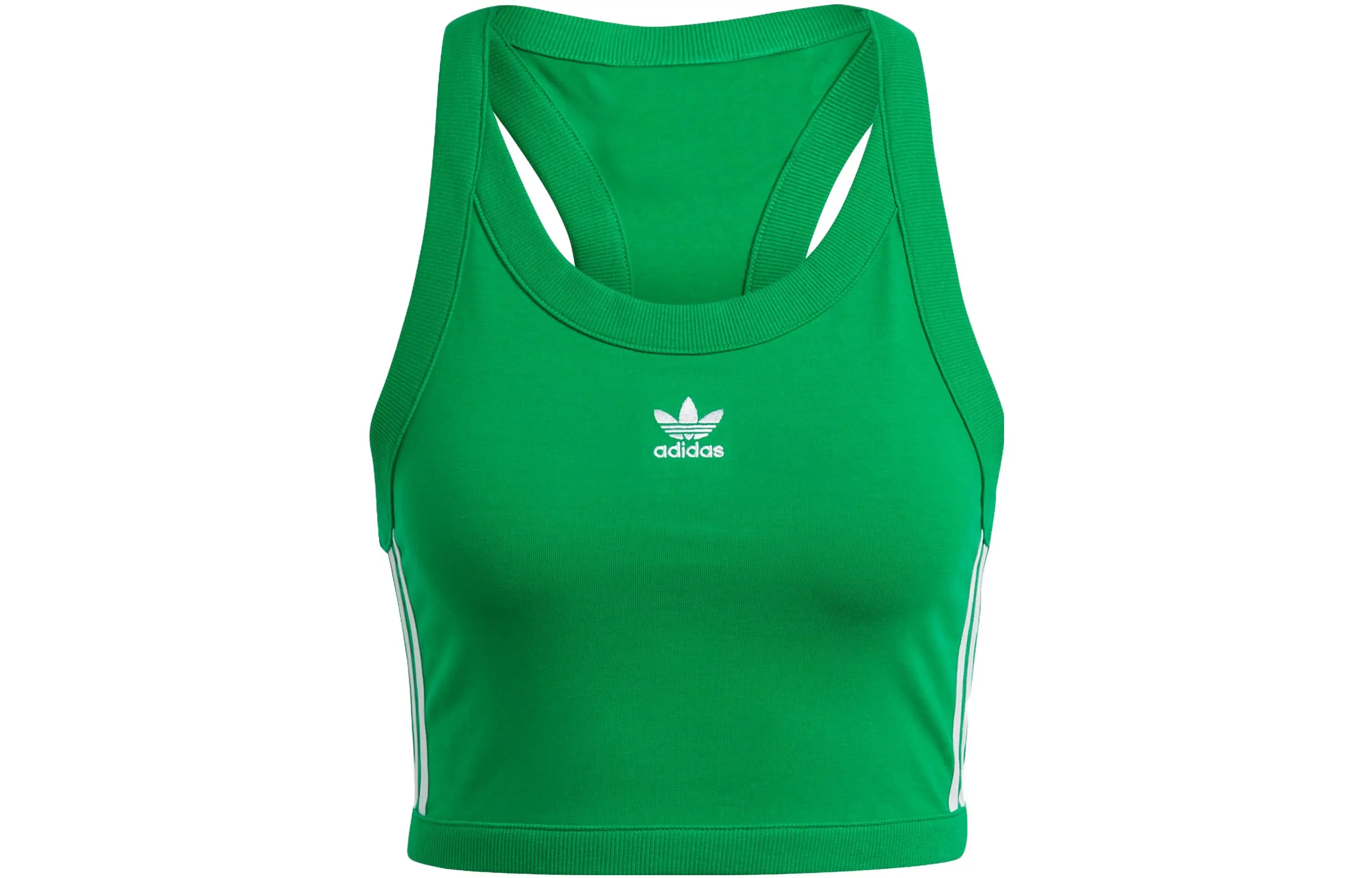 adidas originals Adicolor Classics 3-Stripes Short Tank Top Green - POIZON