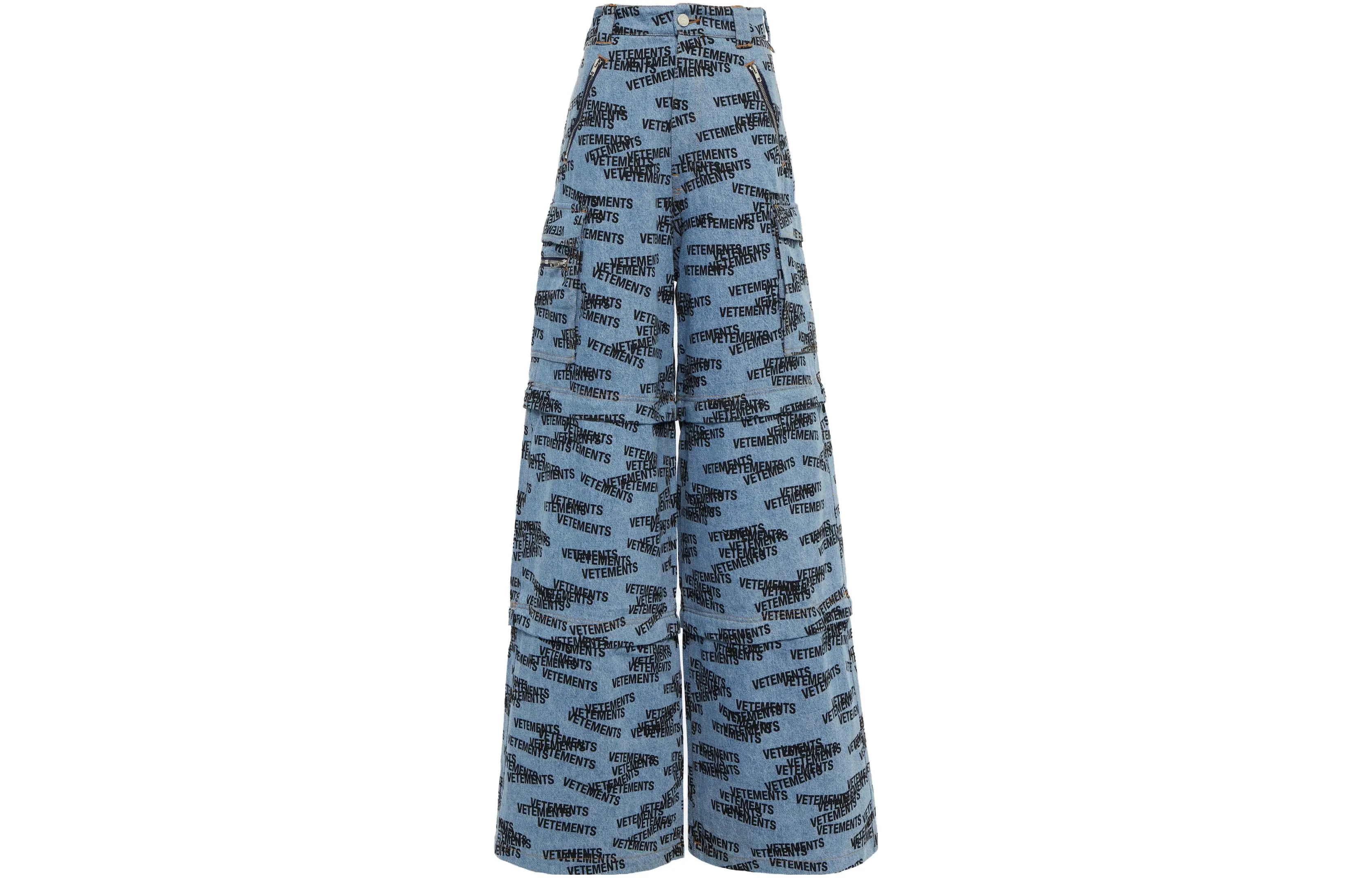 Vetements Stamped Logo Transformer Baggy Jeans 'Blue' - POIZON