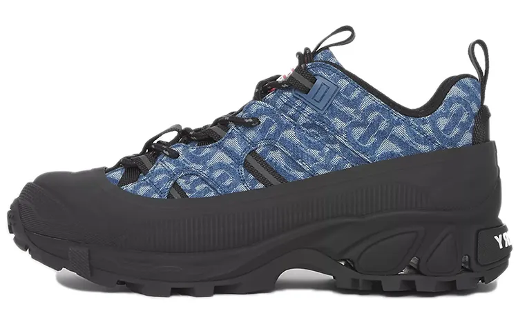 Burberry Arthur Monogram Print Denim Black Women's - POIZON