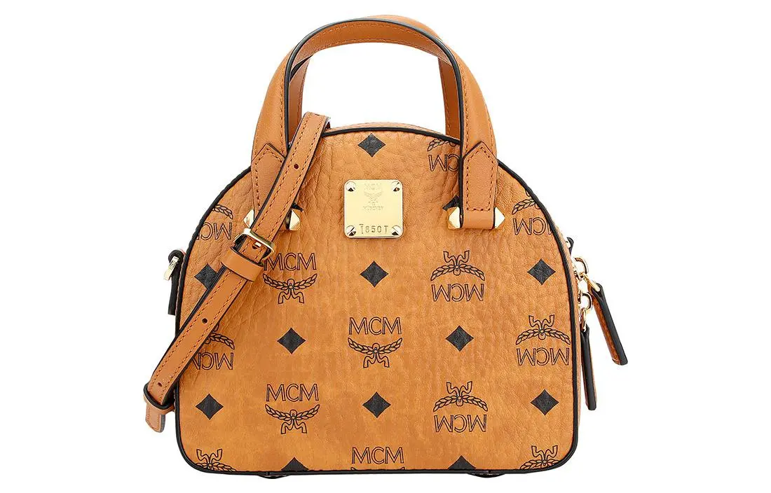 MCM Essential Half Moon Tote Visetos Mini Cognac - POIZON