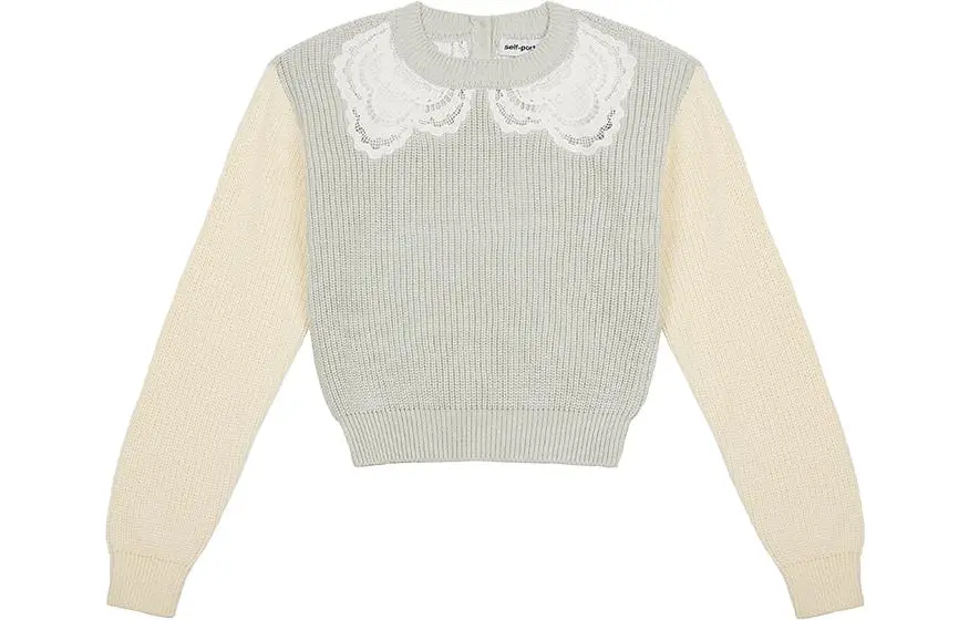 Self-portrait Sweater Women's Sage Green - POIZON