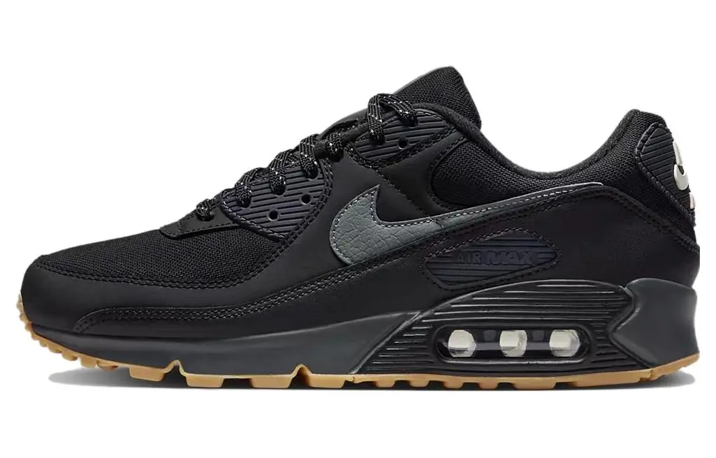 Nike Air Max 90 Black Smoke Grey Gum Reflective - POIZON