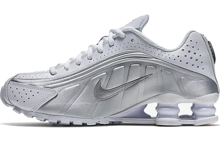 Nike Shox R4 White Metallic Silver GS - POIZON