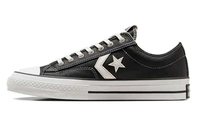 Converse Star Player 76 Fall Leather Black White US M 7.5 - POIZON