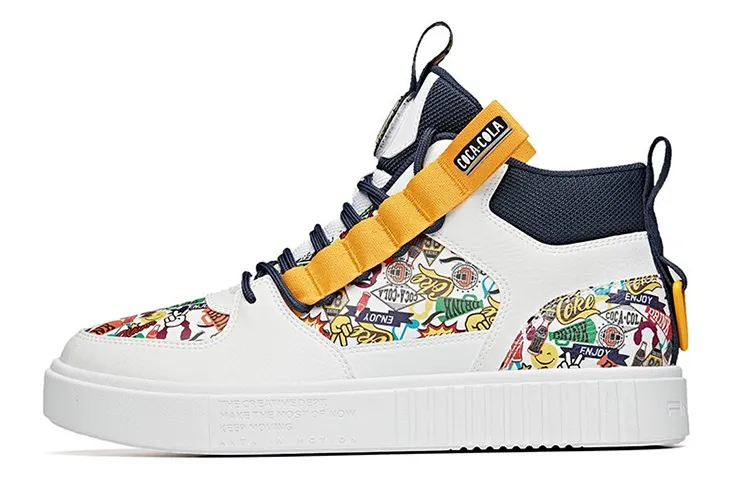 Anta Coverage Warm Slip-Resistant High-Top Skateboard Shoes White Blue ...