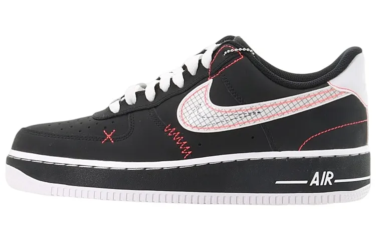 Nike Air Force 1 Low Schematic Black White Bright Crimson US M 10.5 ...