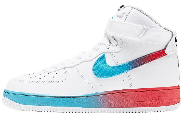 Nike Air Force 1 High Gradient White Blue Fury Ember Glow - POIZON