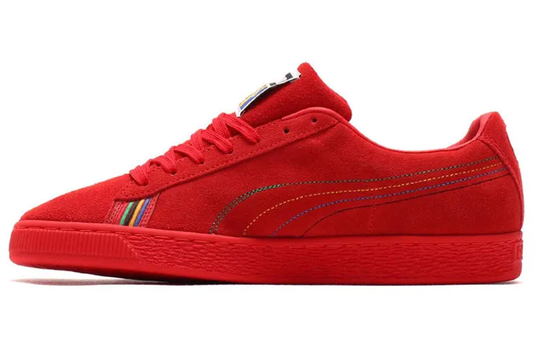 Puma x Power Thru Peace Suede Sneakers Red - POIZON