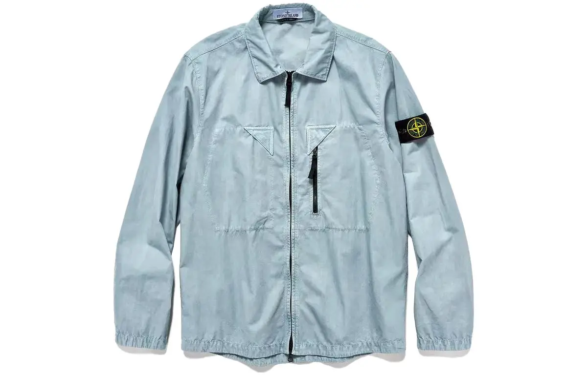STONE ISLAND Jackets Coats Unisex Light Blue - POIZON