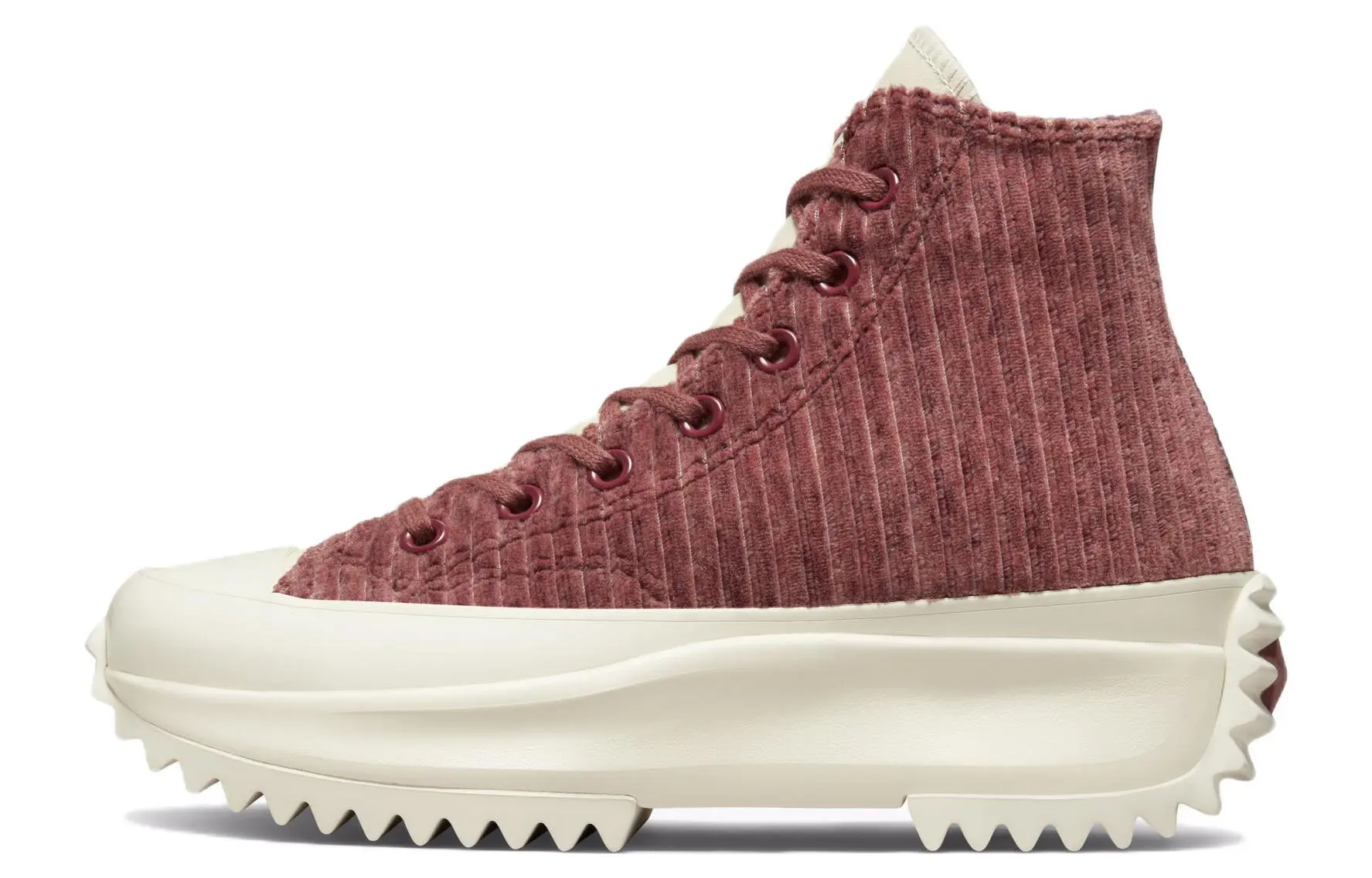 Converse Run Star Hike Platform Hi Striped Knit Dark Wine - POIZON