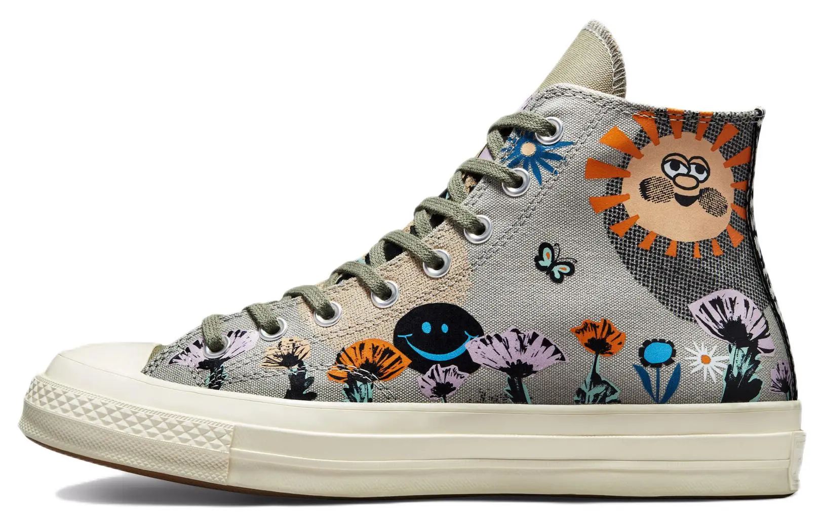Converse Chuck Taylor All Star 70 Hi Floral Much Love Slate Egret - POIZON