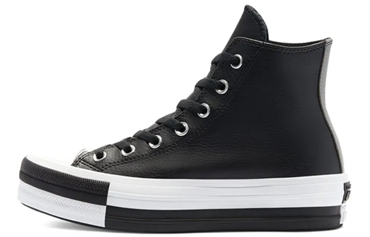 Converse Ctas Double Stack Lift Hi White Black Sneakers 'Black White ...
