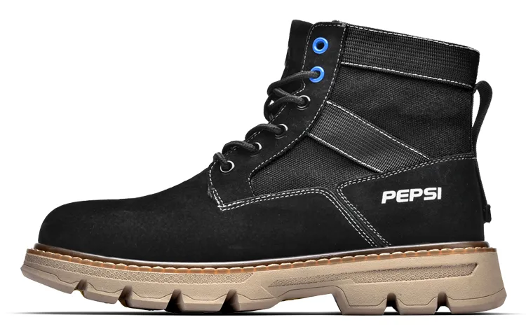 Pepsi Outdoor Boots Men High-Top Black - POIZON