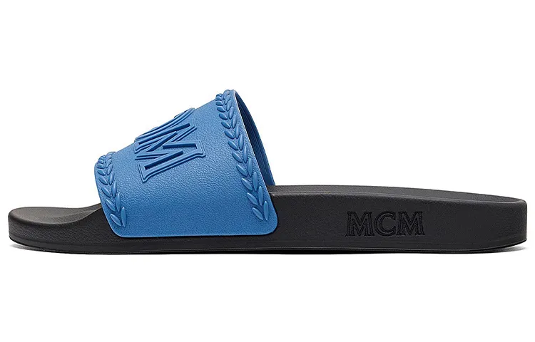MCM Slide Slippers Men Blue - POIZON