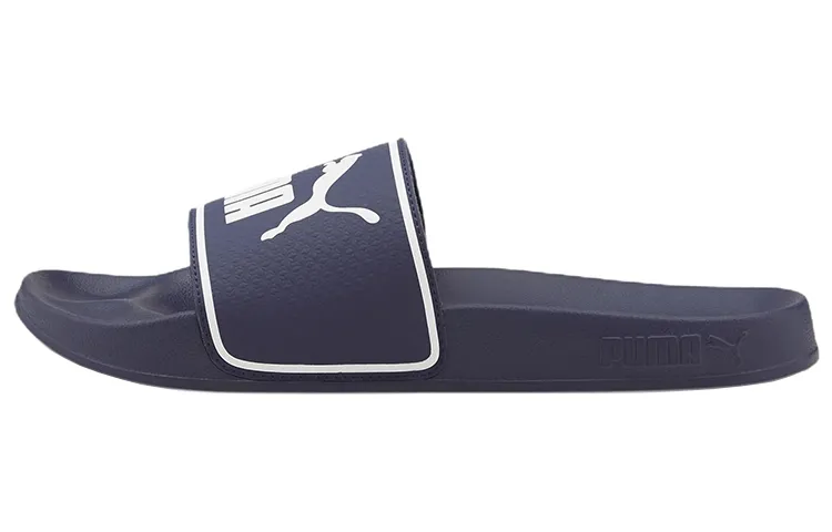 PUMA Slide Slippers Men Navy Blue White - POIZON