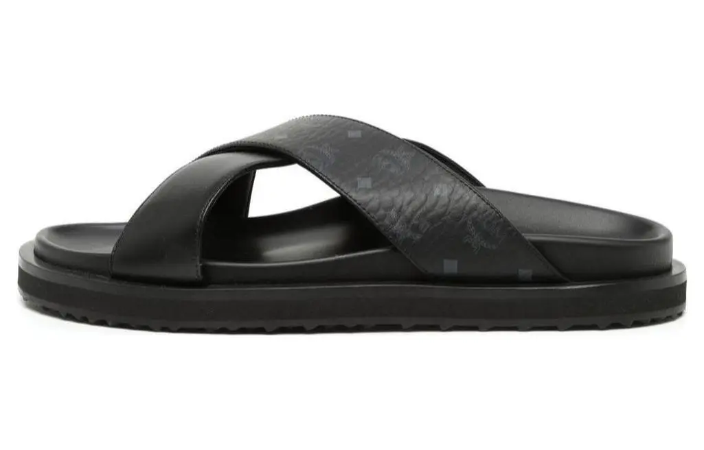 MCM Slide Slippers Men Black - POIZON