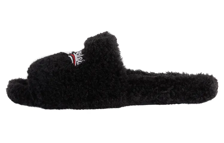 Balenciaga Furry Slide Black - POIZON