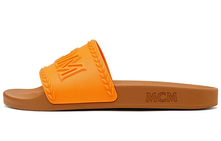 MCM Slide Slippers Men Orange - POIZON