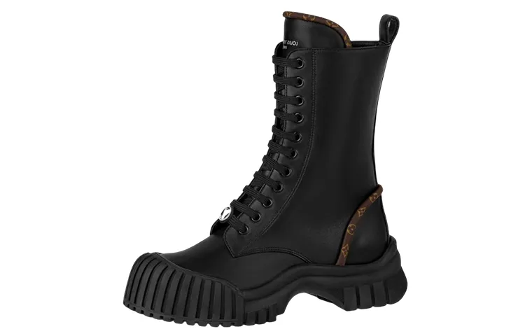 LOUIS VUITTON Lv Circle Ruby Flat Ranger Boots 'Black With Brown ...