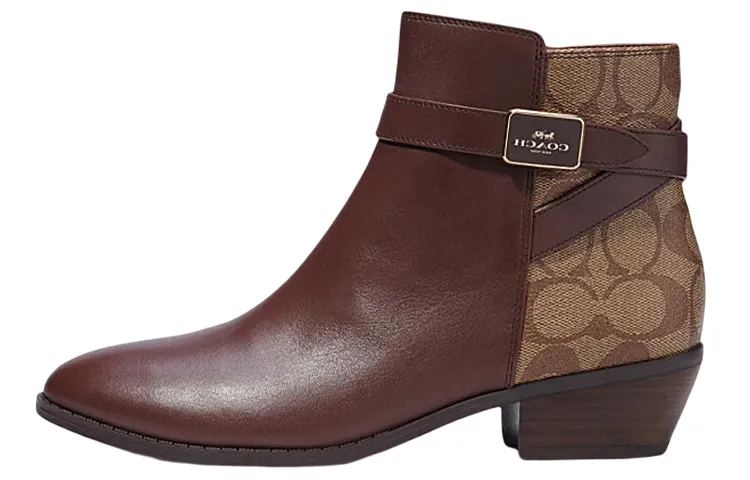 COACH Ankle Boots Women's Brown - POIZON