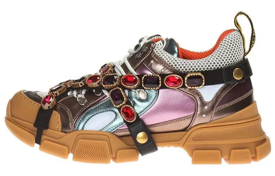 GUCCI Flashtrek Crystal Metalic Women's Comes with Original Box US W 6.5