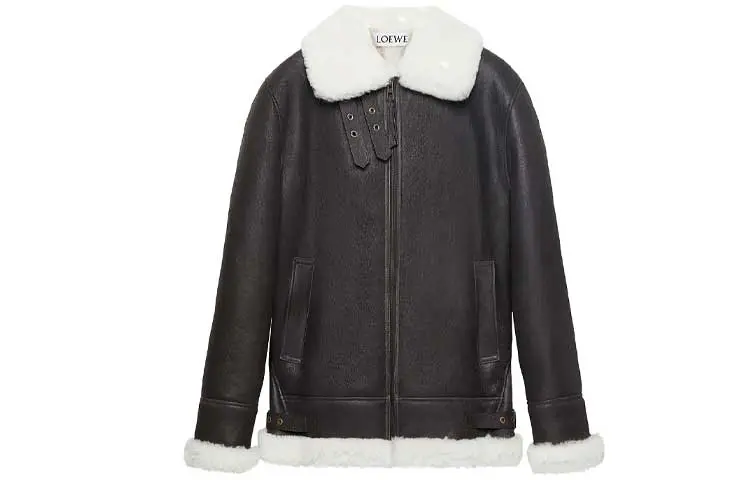 LOEWE Aviator Jacket In Shearling - POIZON