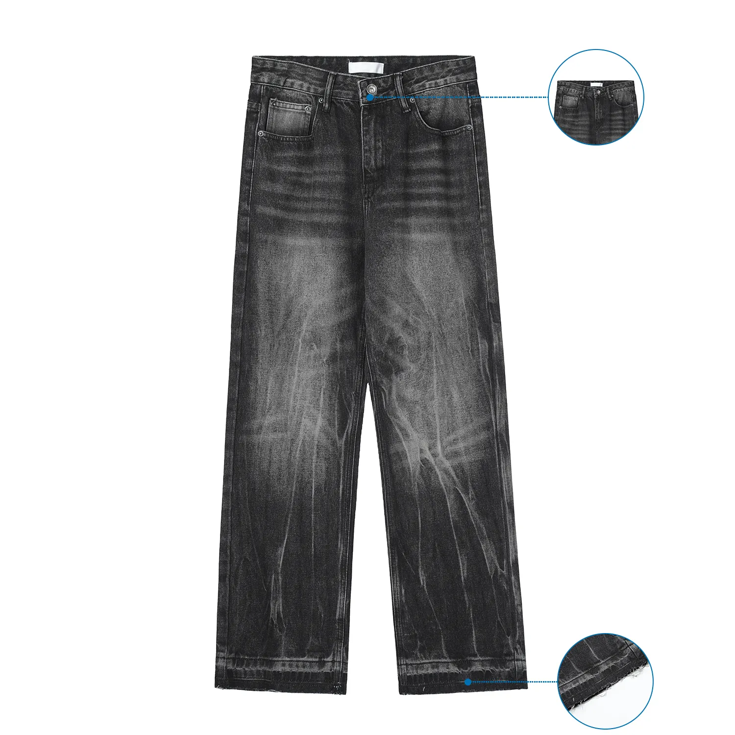 MT99 Jeans Men Black Gray Color - POIZON