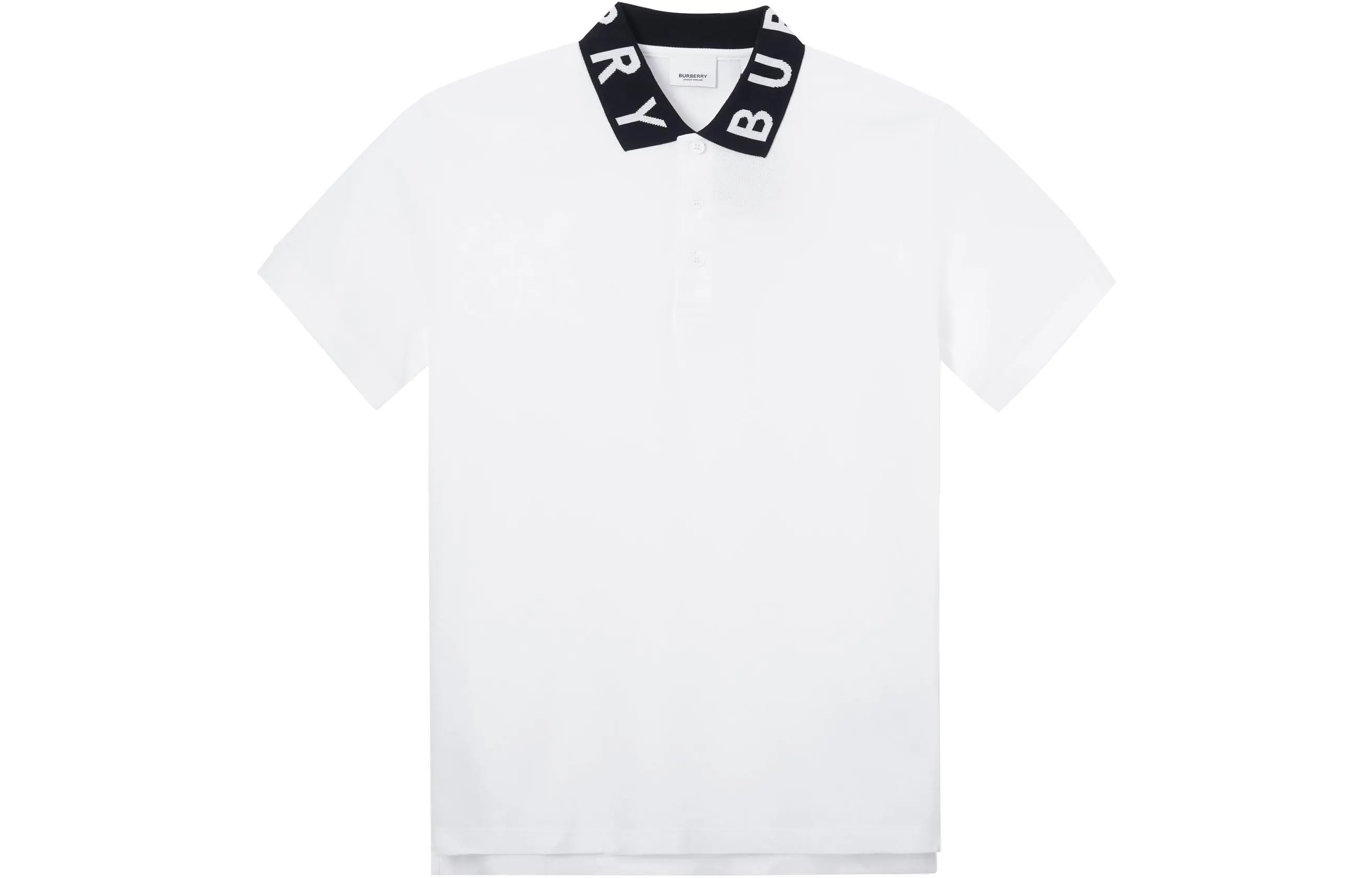 Burberry Ryland Collar Logo Polo White/Black - POIZON