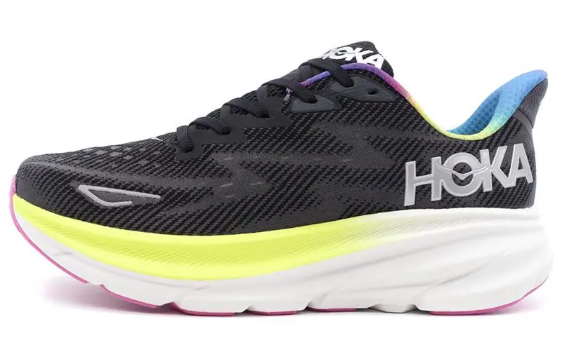 HOKA ONE ONE Clifton 9 Black All Aboard Multi-Color - POIZON