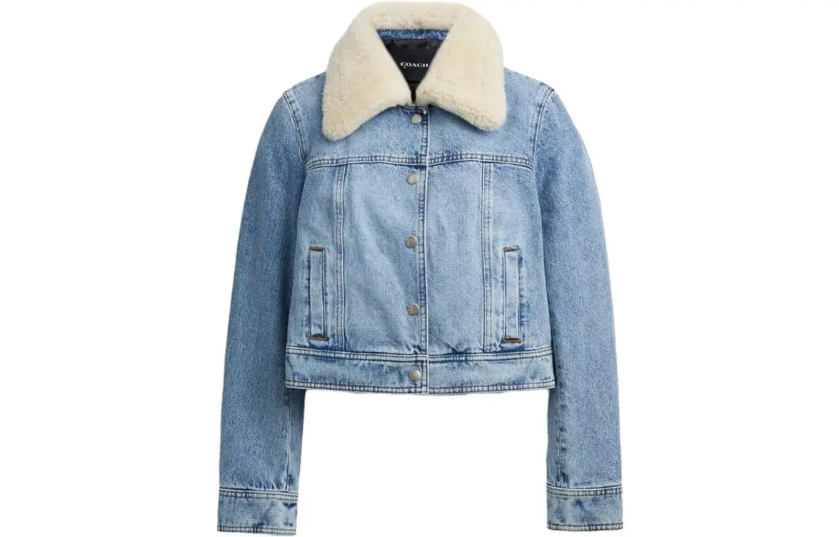 COACH Denim Jacket Women's Blue - POIZON