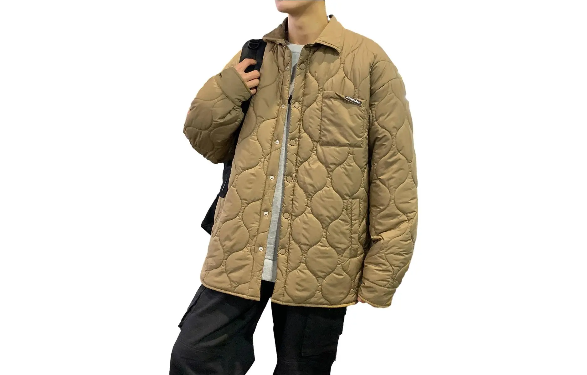 Tonlion Men Quilted Jacket - POIZON