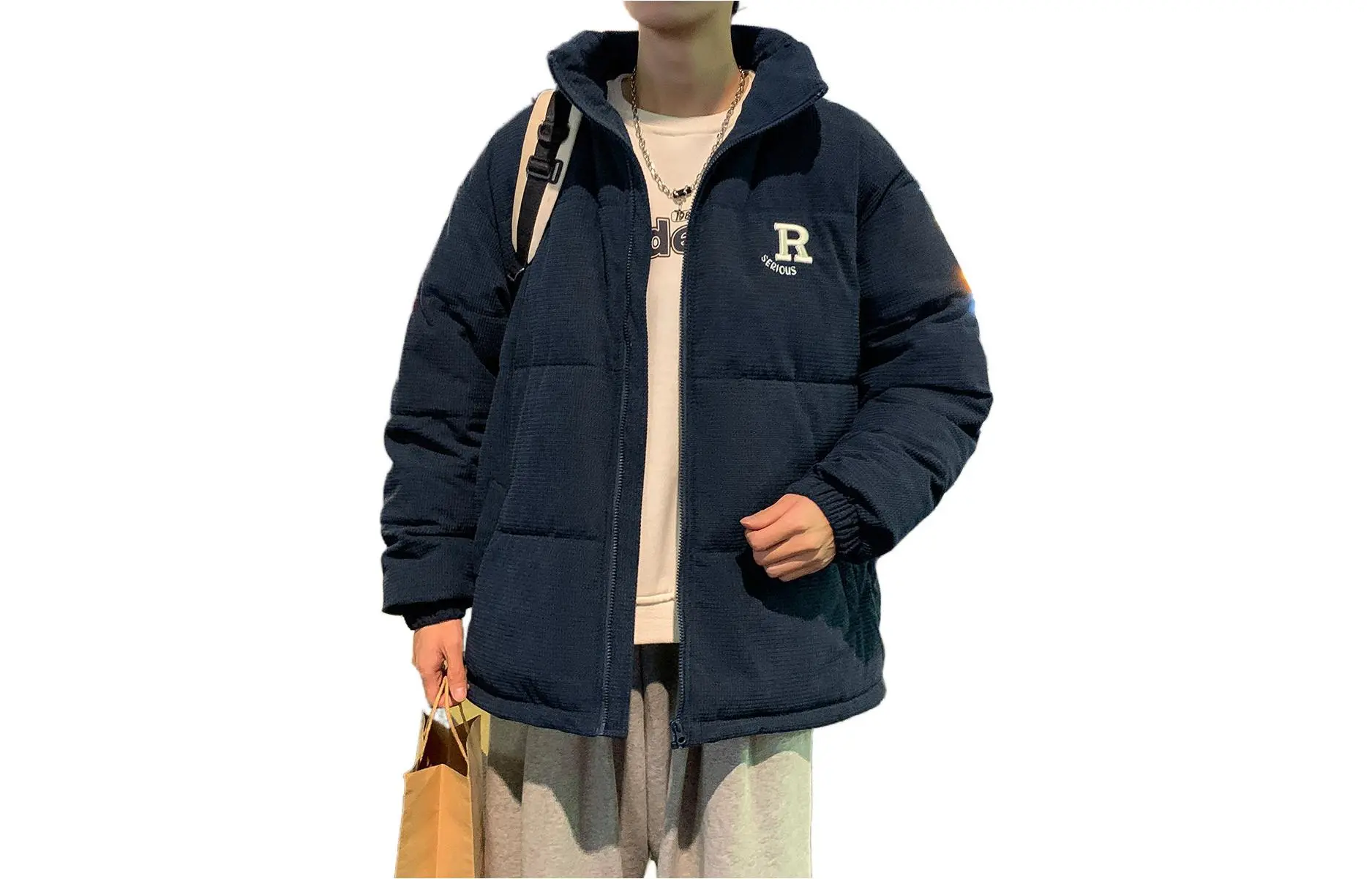 Tonlion Men Quilted Jacket - POIZON