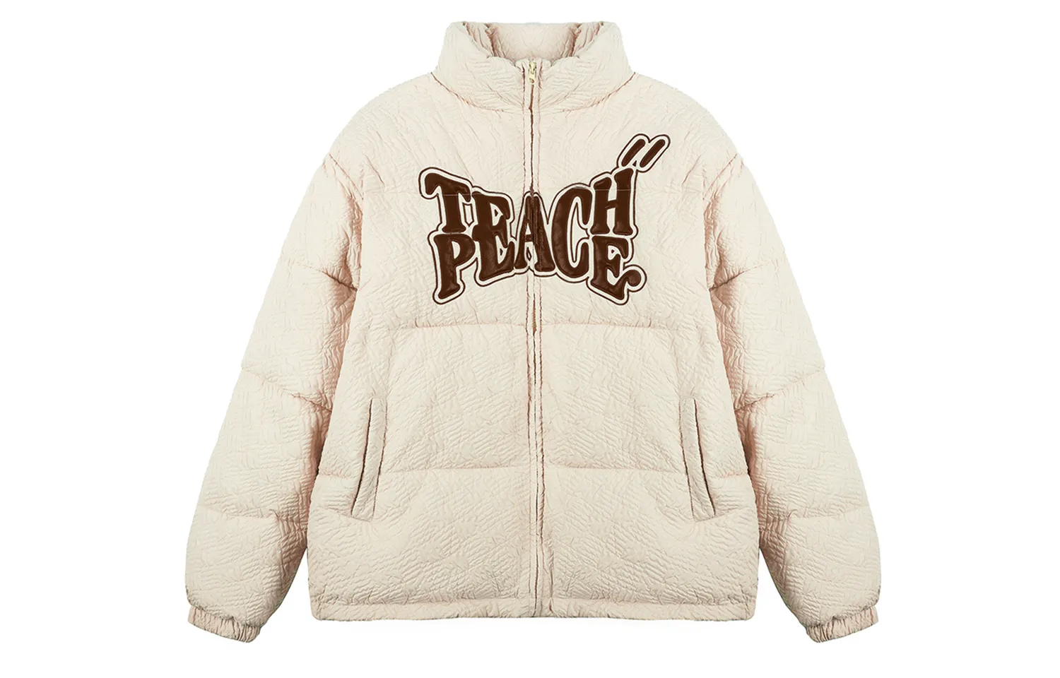 Teach Peace Unisex Quilted Jacket - POIZON