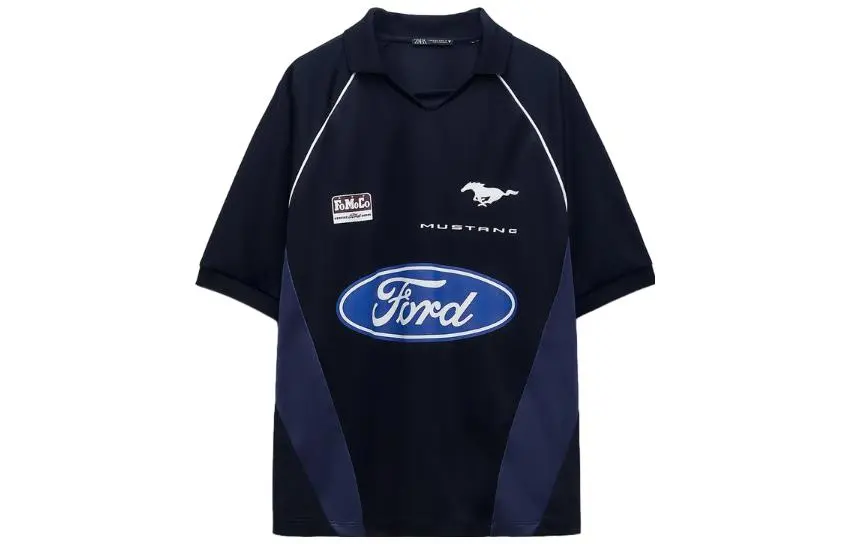 Ford X ZARA Ford Co-brand T-Shirts Women's Blue - POIZON