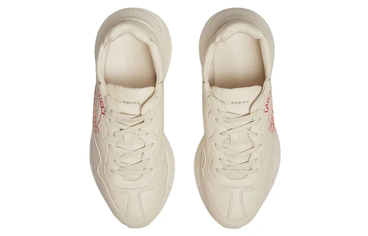 GUCCI Rhyton Stamp Print Sneakers - POIZON