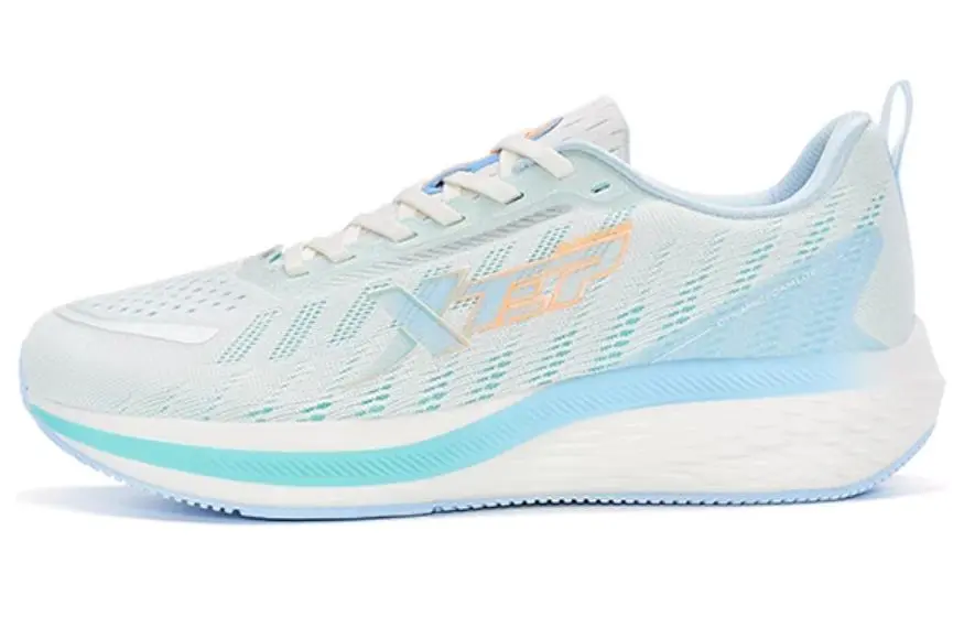 XTEP Star Speed Running Shoes Men Low-Top White and Azure - POIZON