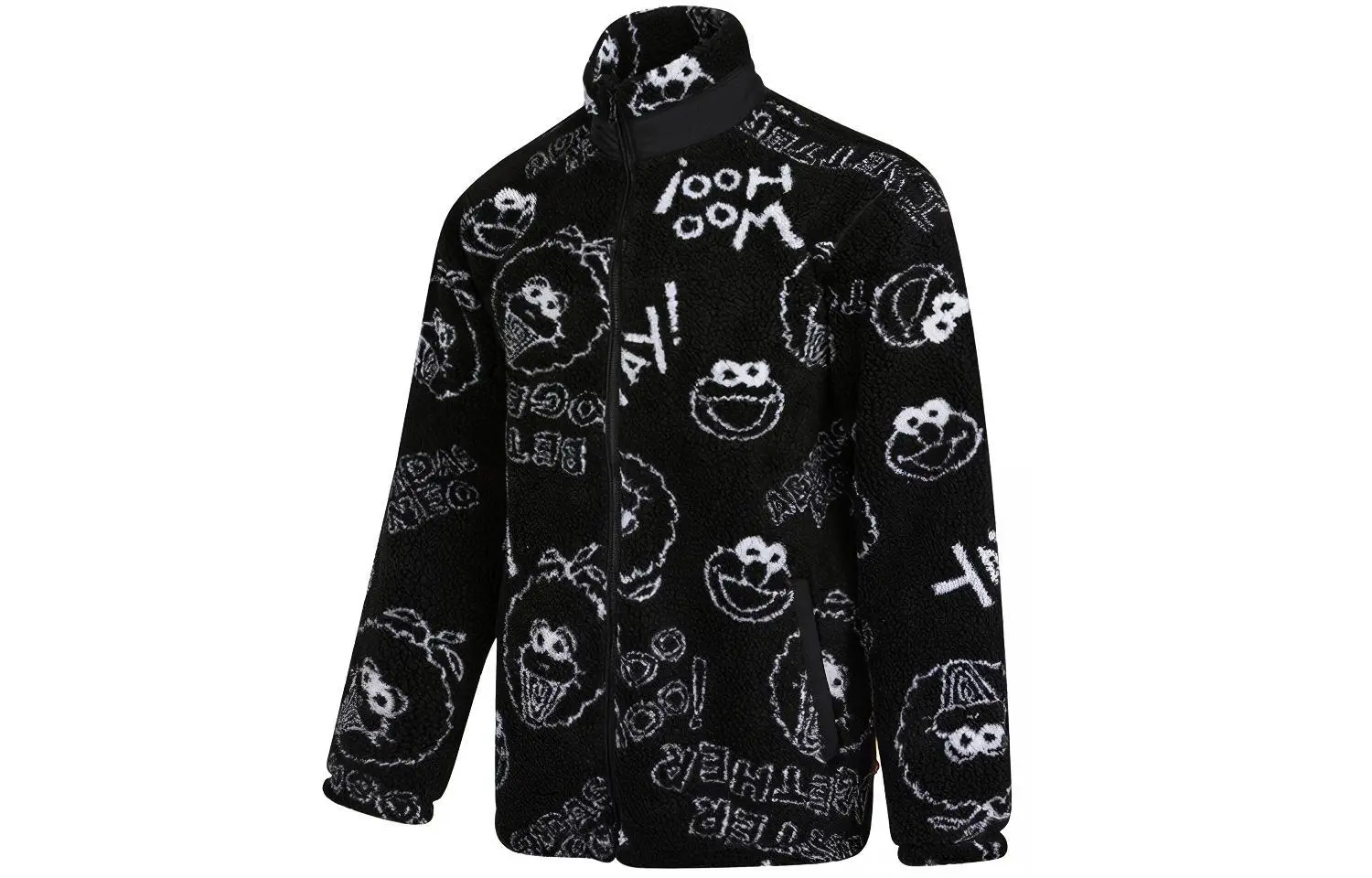 Sesame Street X adidas neo Velvet Jacket Unisex Black - POIZON