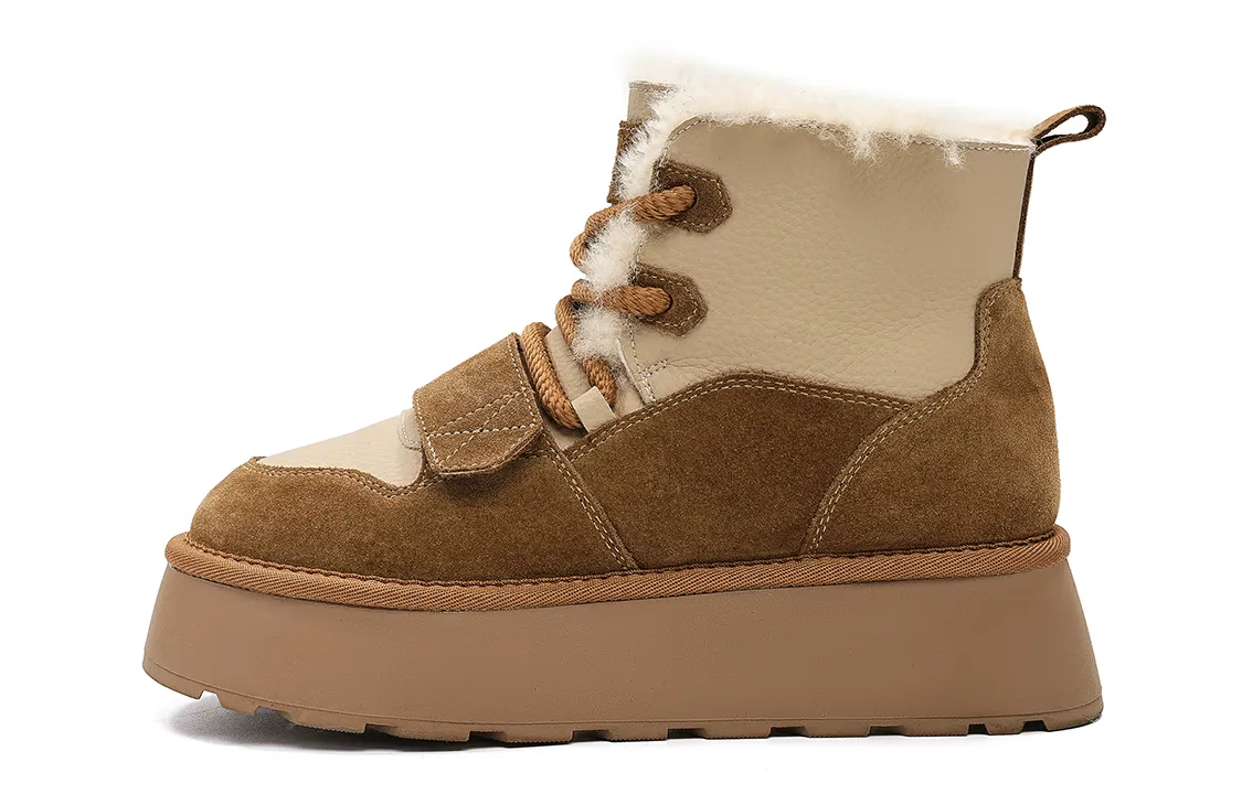 EBLAN Snow Boots Women's Chestnut - POIZON