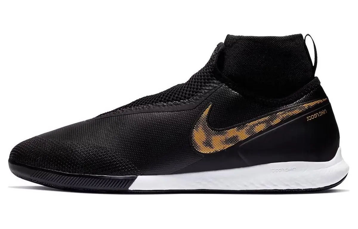 Nike React Phantom VSN Pro DF IC Black Metallic Gold - POIZON