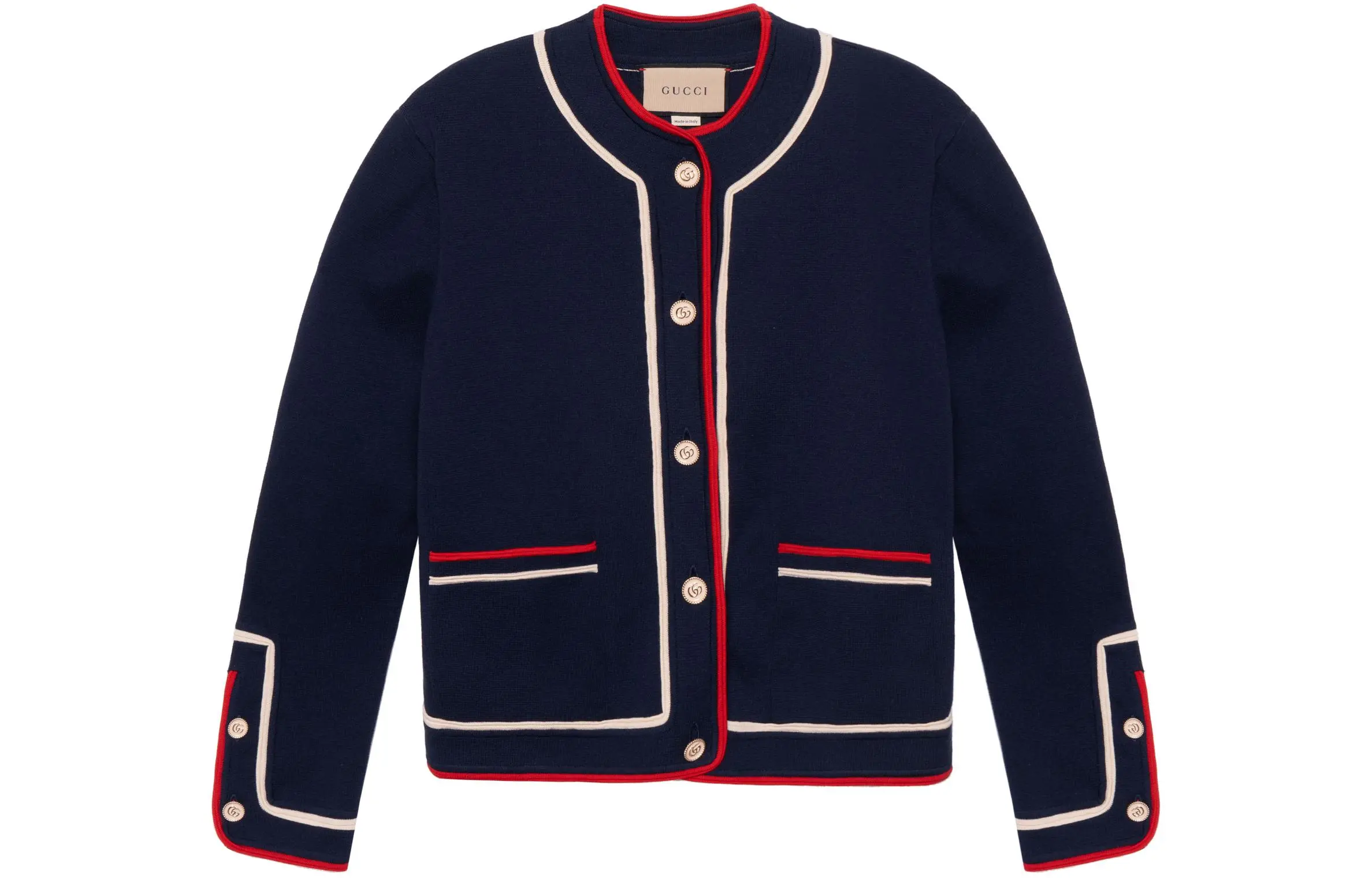 GUCCI Wmns Knitting Cardigan Blue Female - POIZON