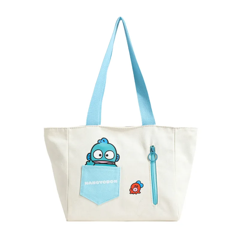 Sanrio Hangyodon Shoulder Bags White/Blue Half-Fishman - POIZON