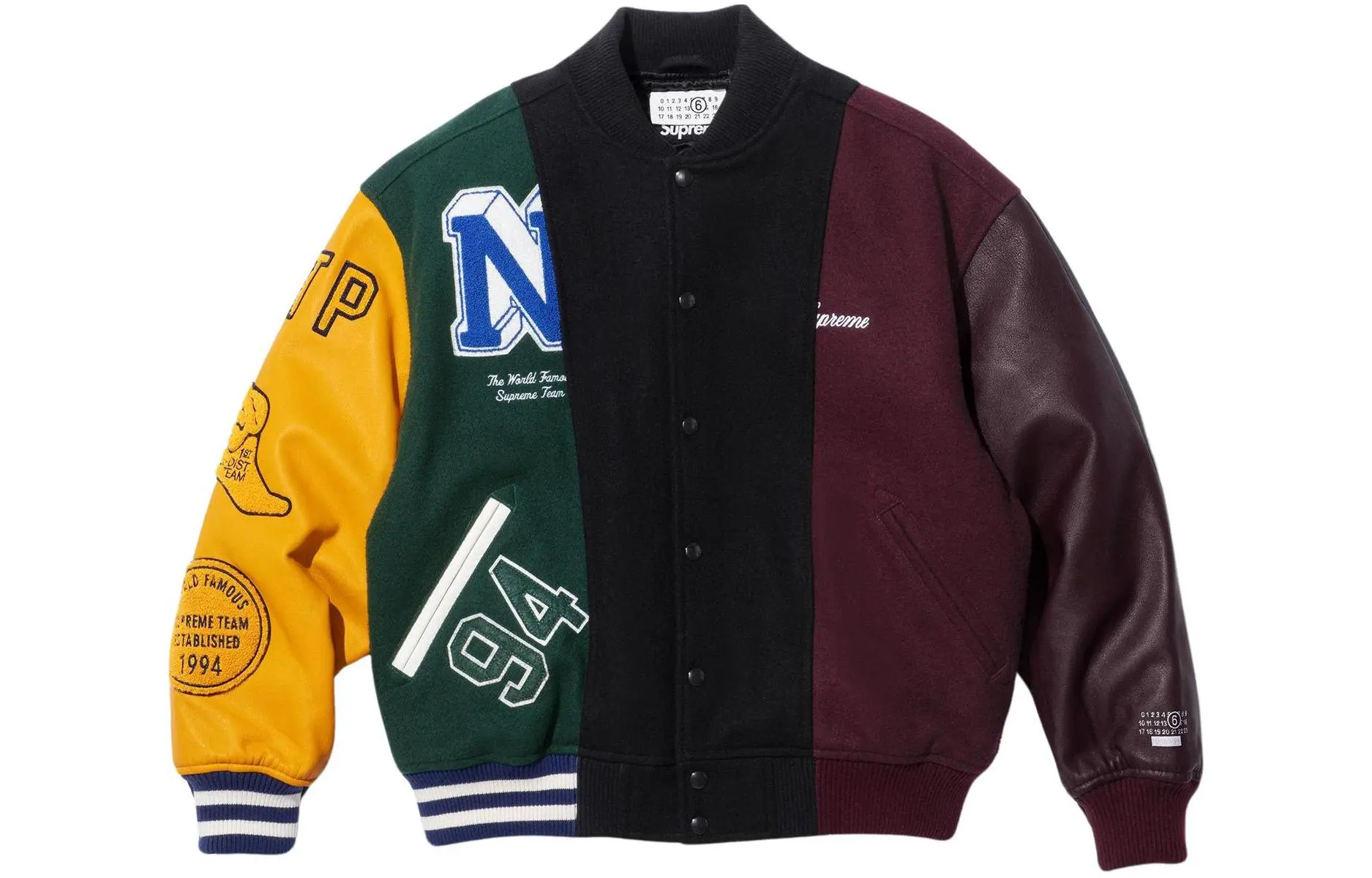 Supreme MM6 Maison Margiela Split Varsity Jacket - POIZON